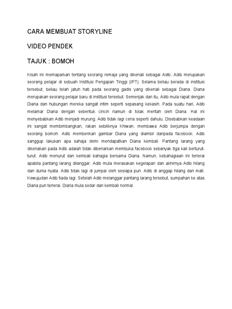 Cara Membuat Storyline Video Pendek | PDF