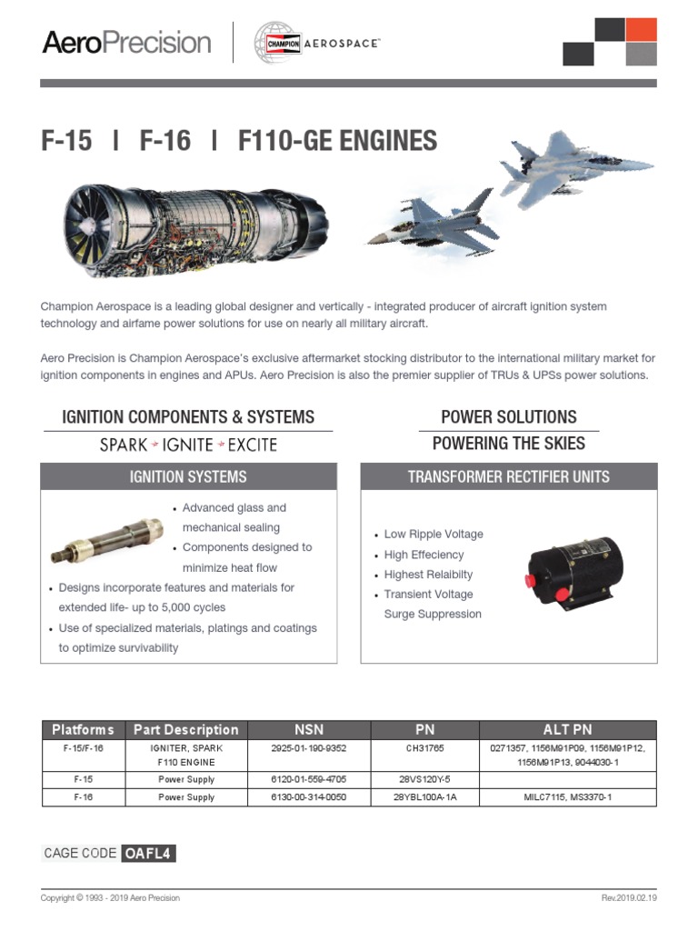Champion F15 F16 F110 | PDF | Ignition System | Aeronautics