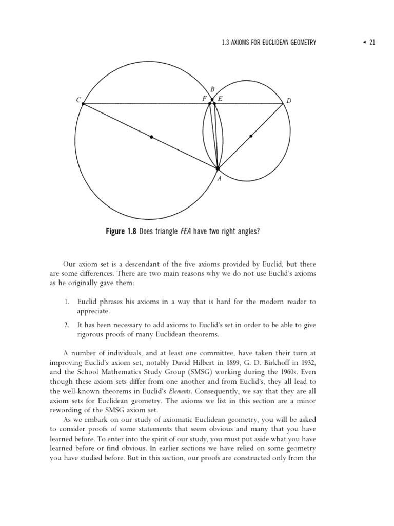 Figure 1.8 Does Triangle FEA Have Two Right Angles?: 1.3 Axioms For ...