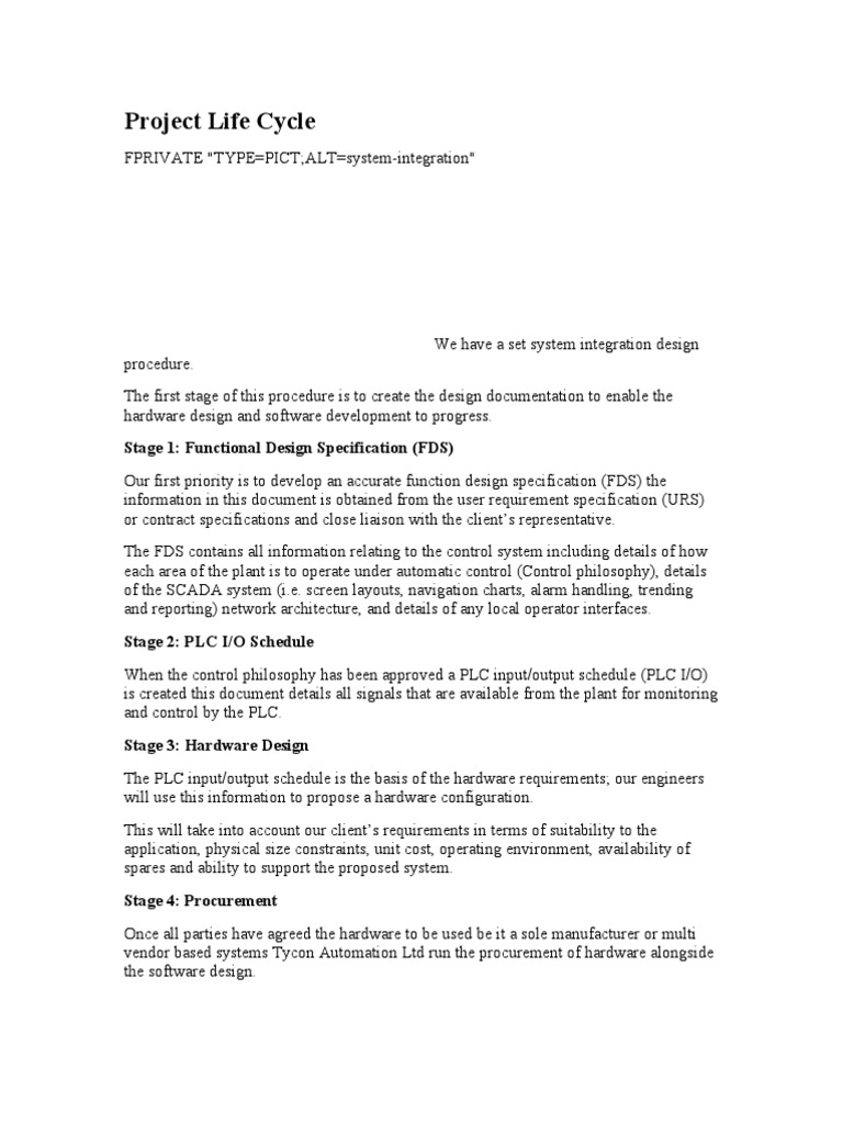 Project Life Cycle | PDF | Programmable Logic Controller | Scada