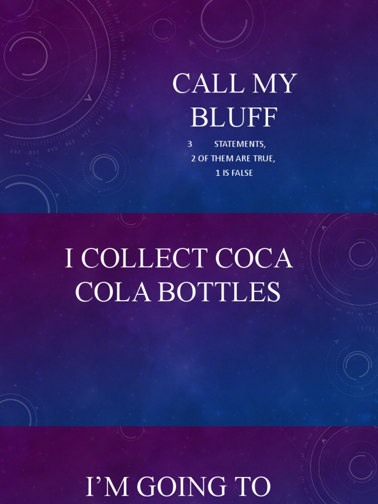 Lesson 2 Call My Bluff | PDF