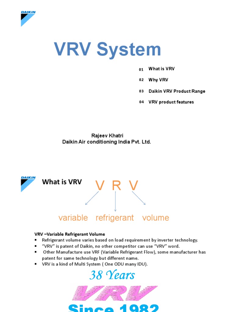 VRV System: Rajeev Khatri Daikin Air Conditioning India Pvt. LTD | PDF ...