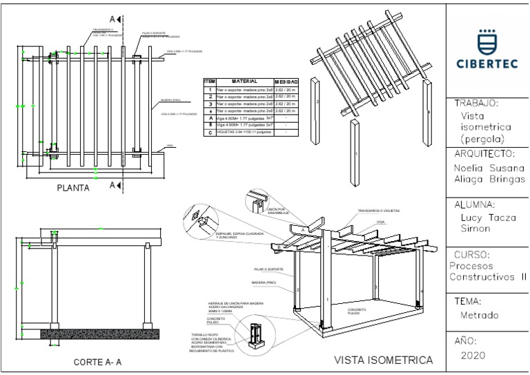 Pergola Lucy | PDF | Carpintería | Silvicultura y Madera