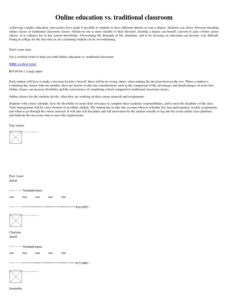Online Education vs. Traditional Classroom | PDF | Educational ...
