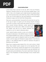 Messi: Life, Career, and Impact | PDF | Lionel Messi | Sports