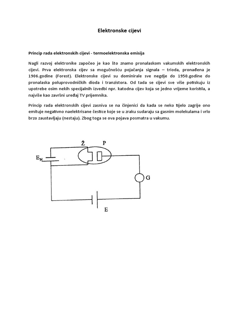 Elektronske Cijevi - Princip Rada | PDF