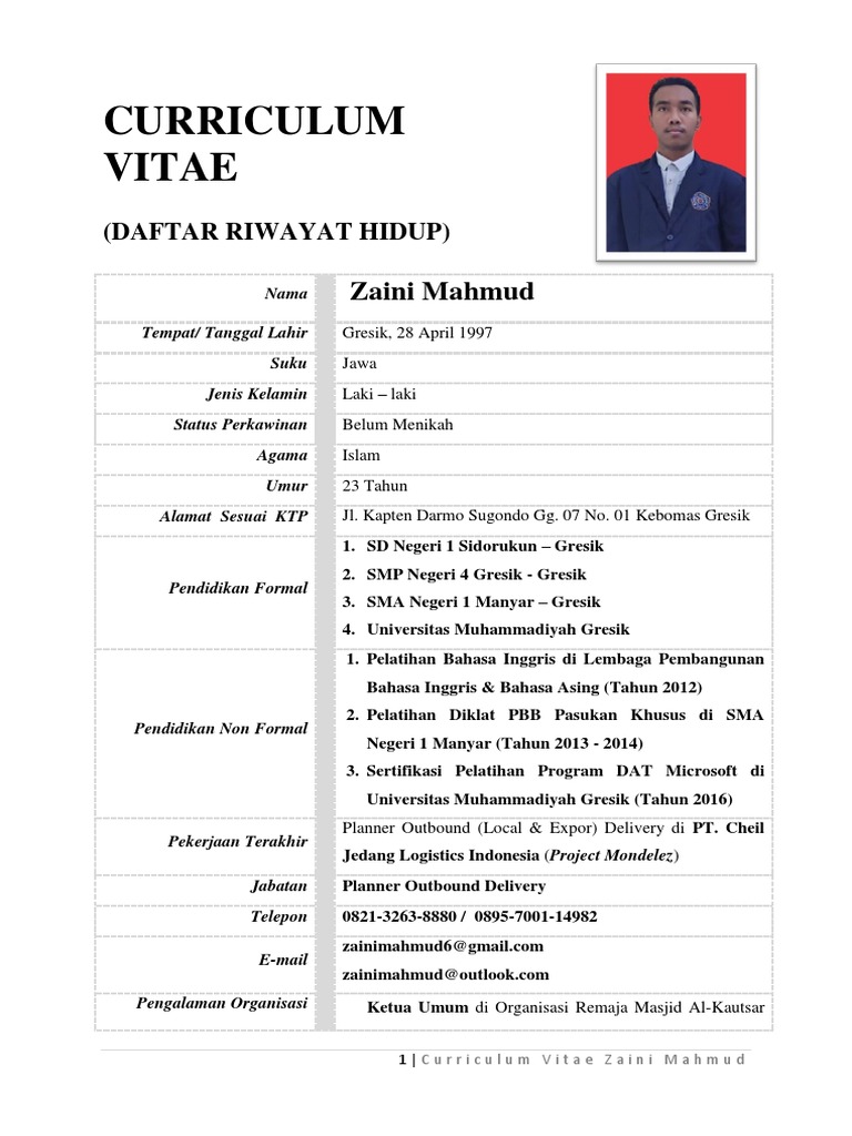 Staff Ppic - Lamaran Kerja Zaini Mahmud | PDF