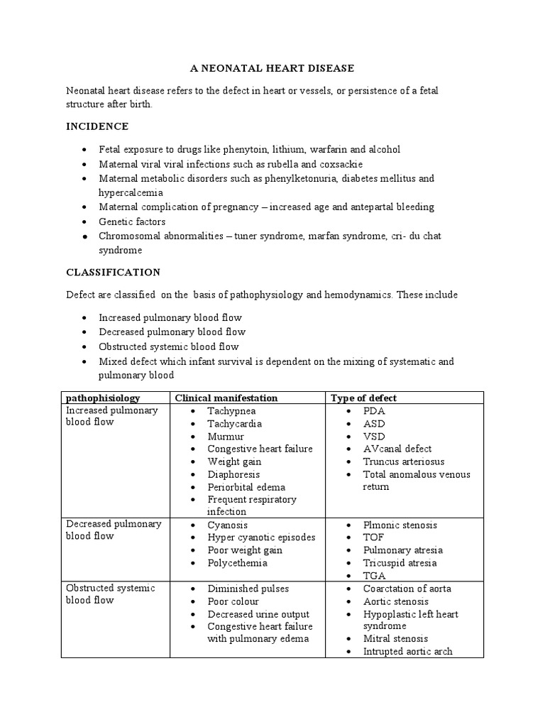 Neonatal Heart Disease | PDF | Heart | Congenital Heart Defect