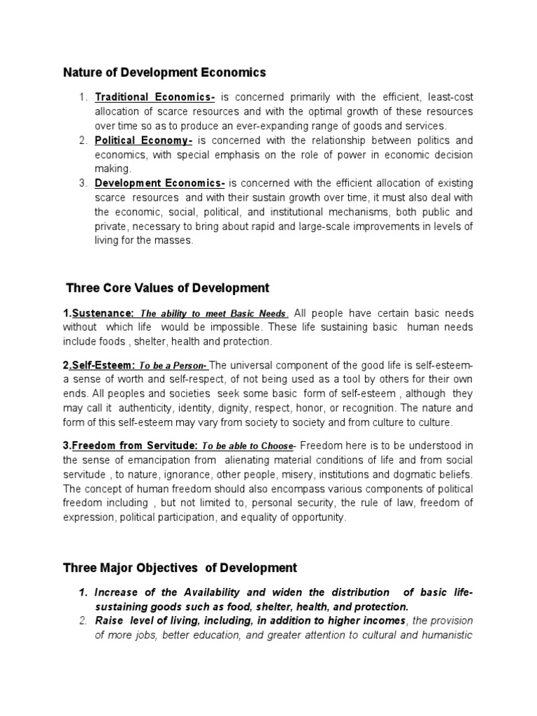 Nature of Development Economics: Is Concerned Primarily With The ...