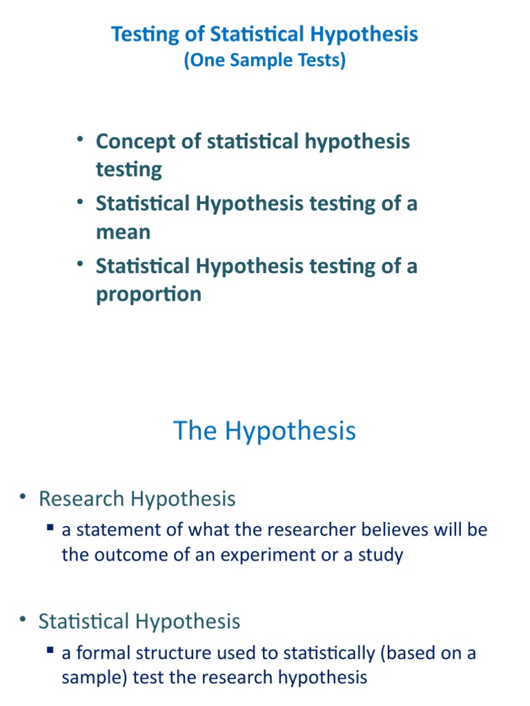 Statistical Hypothesis Testing - One Way & Two Way | PDF | Type I And ...