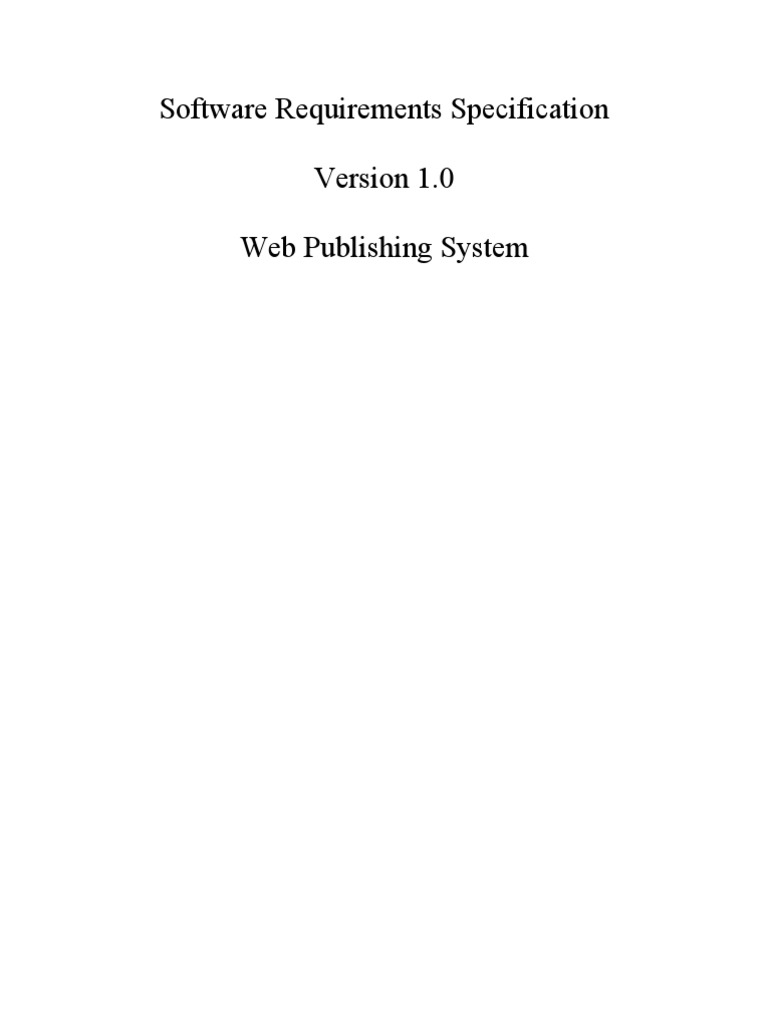 Software Requirements Specification Web Publishing System | PDF | Use ...