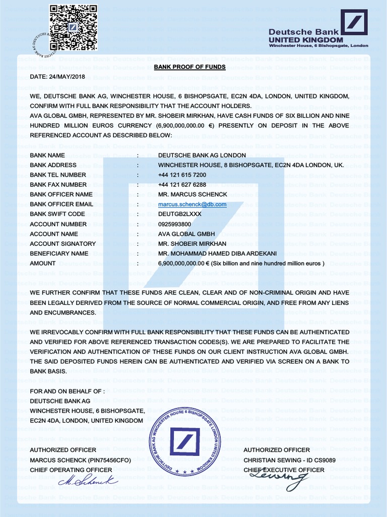 Bank Proof of Funds PDF | Download Free PDF | Financial Markets ...