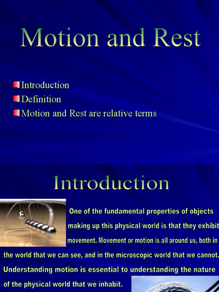 Motion and Rest Are Relative Terms | PDF