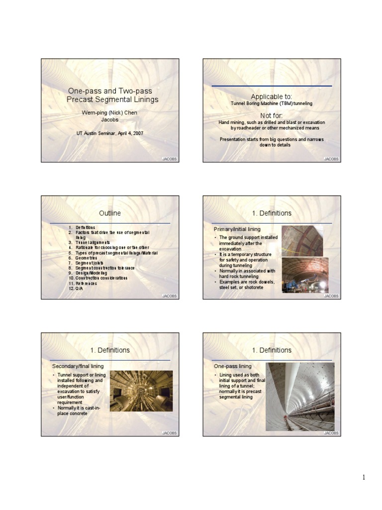 One Pass and Two Pass Tunnel Lining | PDF | Building Materials | Materials