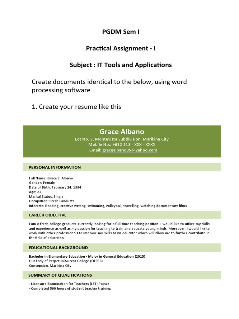 Practical Assignment 1 | PDF | Teachers | Behavior Modification