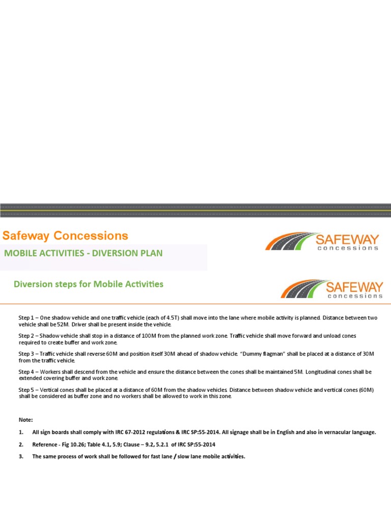 WZTMP - Mobile Works Diversion Plan | PDF | Road Safety | Traffic
