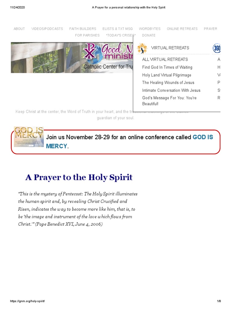 A Prayer For A Personal Relationship With The Holy Spirit | PDF ...