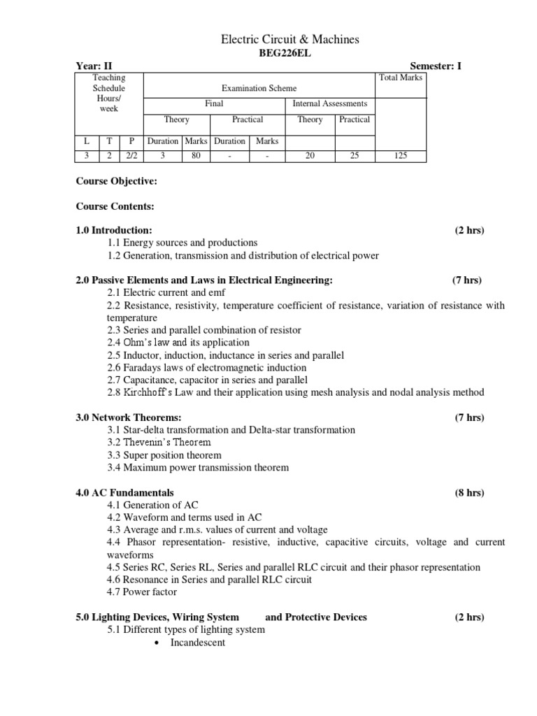 Electric Circuit & Machines | PDF | Electrical Network | Electric Motor
