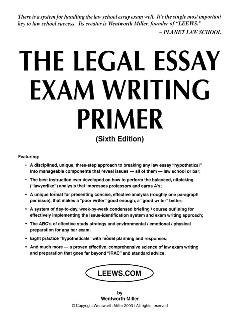 Wentworth Miller The Legal (Or Law) Essay Exam Writing (System) | PDF