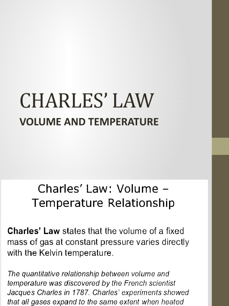 Charles' Law: Volume & Temperature Problems | PDF | Language Arts ...