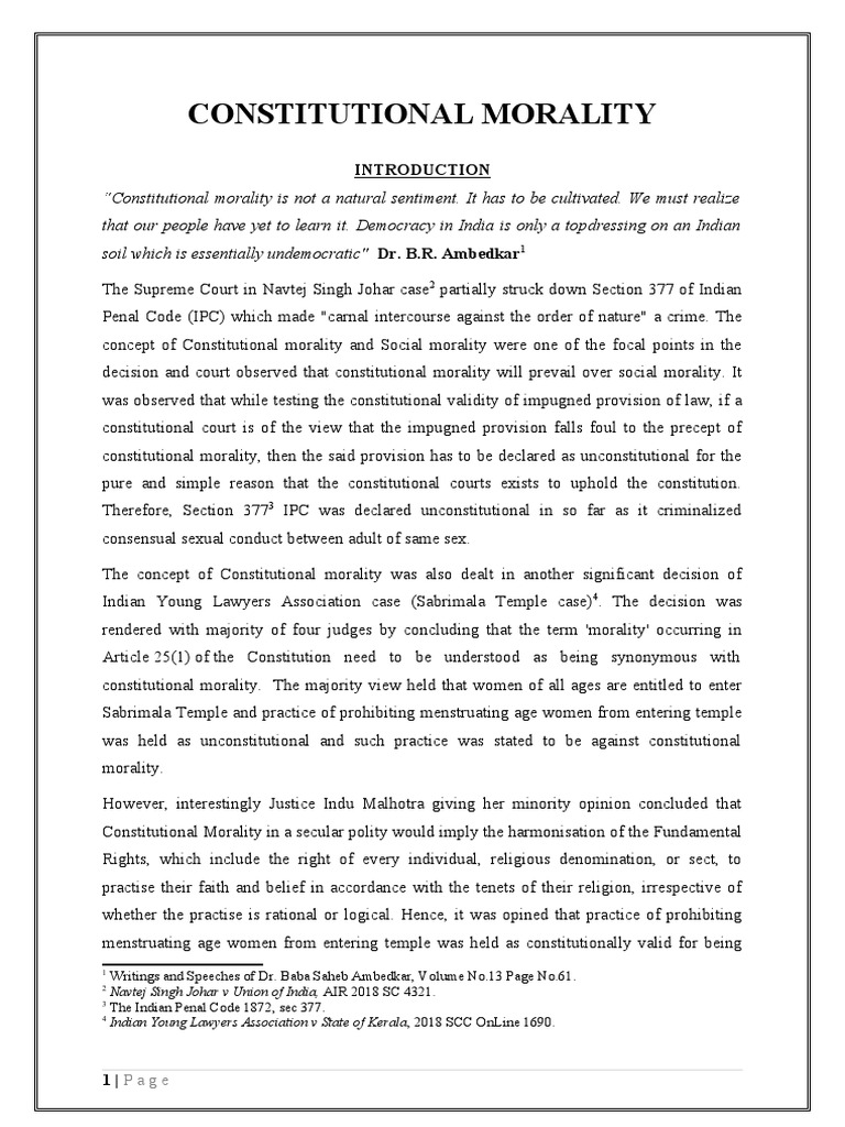 Constitutional Law II Project | PDF | Constitution | Morality