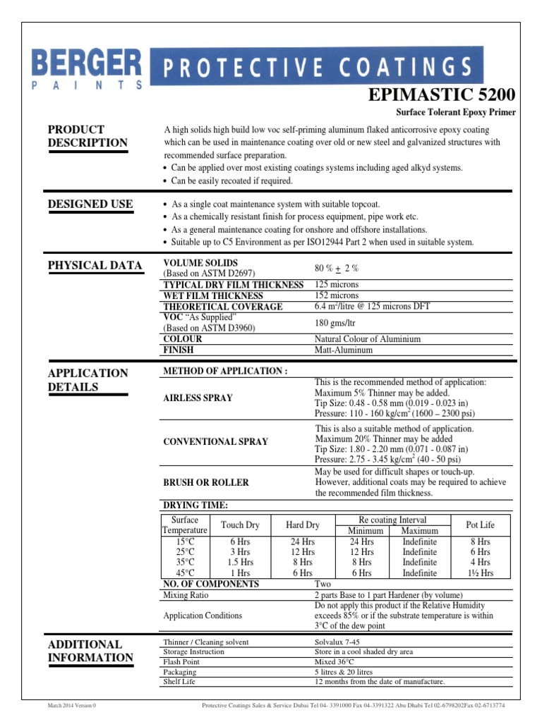 Epimastic 5200: Product Description | PDF | Epoxy | Personal Protective ...