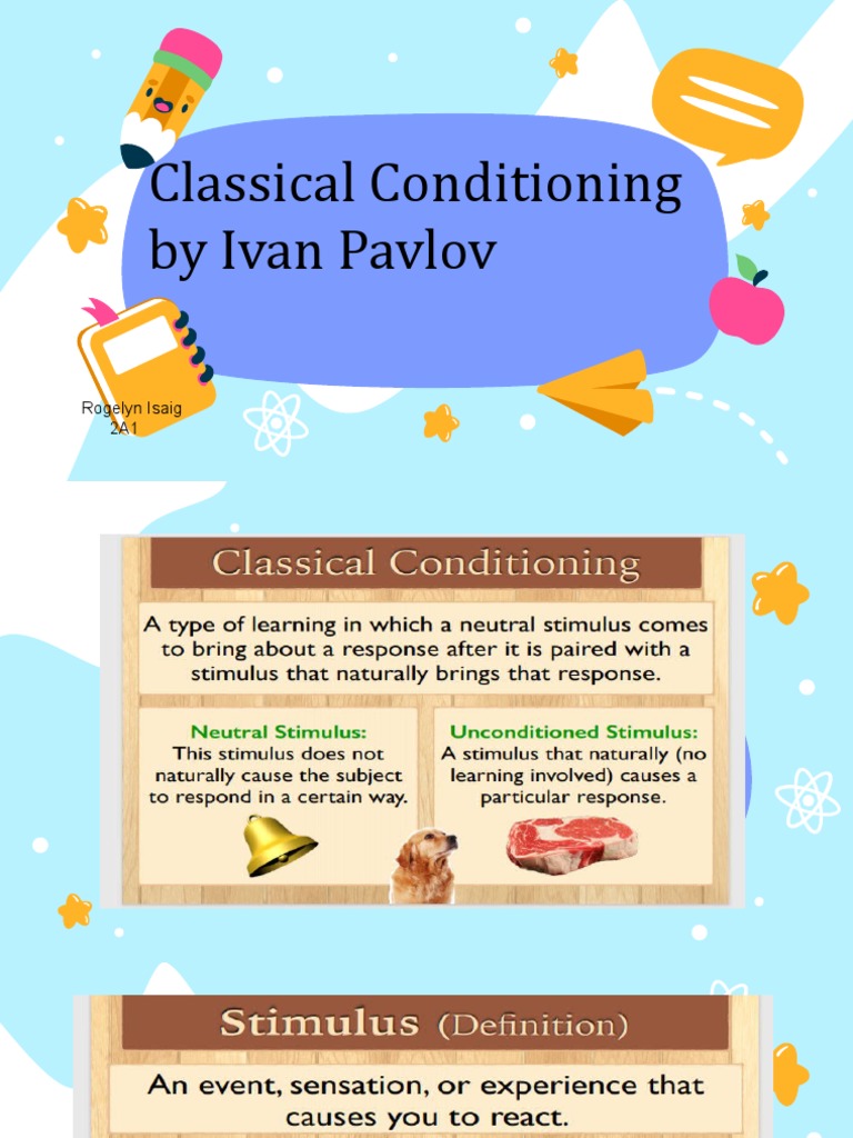 Classical Conditioning by Ivan Pavlov: Rogelyn Isaig 2A1 | PDF