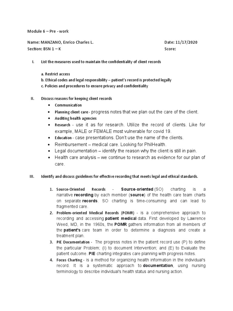 Source-Oriented (SO) Charting Is A | Download Free PDF | Medical Record ...