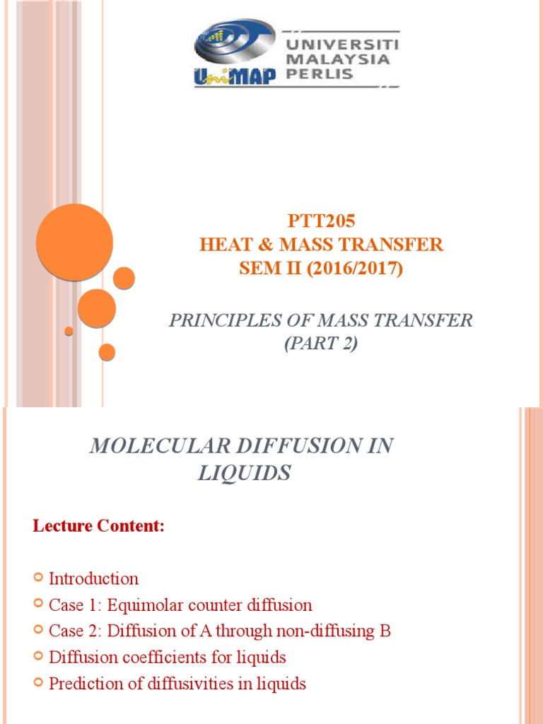 Diffusion of A through Non-Diffusing B | PDF | Solution | Diffusion
