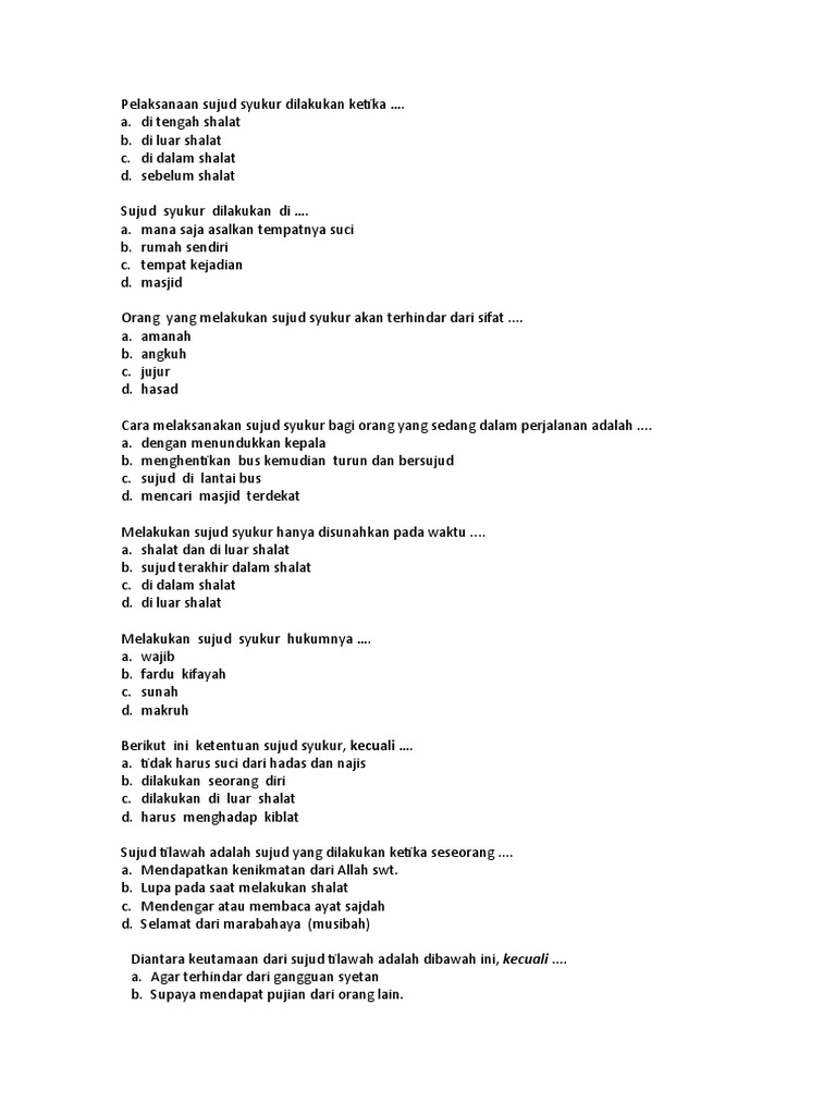 Soal PAS Fikih 8 Ganjil 2020-2021 | PDF