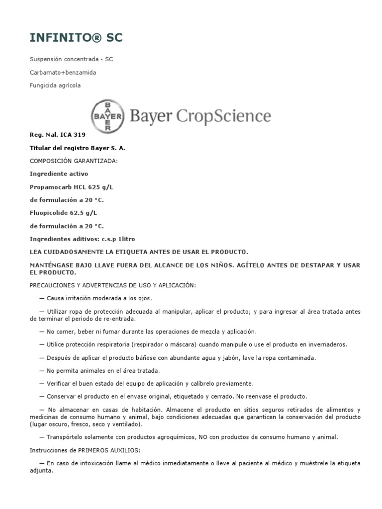 Infinito® SC PDF | PDF | Agua | Bienestar