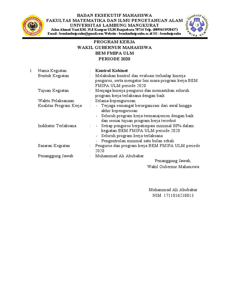 Rancangan Draft Proker | PDF