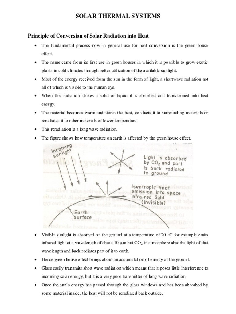 Solar Thermal Systems Overview | PDF | Greenhouse | Solar Energy