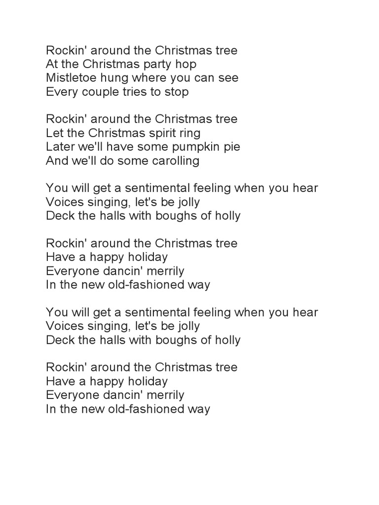 Rockin Around The Christmas Tree Lyrics | PDF