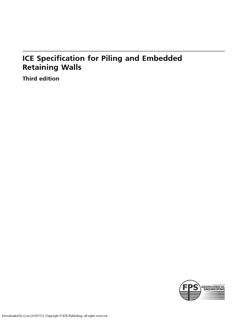 ICE Specification For Piling and Embedded Retaining Walls | PDF | Geotechnical Engineering ...