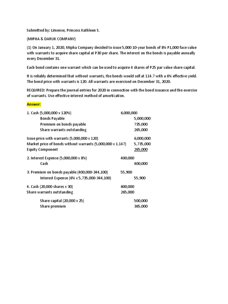 Compound Financial Instrument | PDF | Bonds (Finance) | Present Value