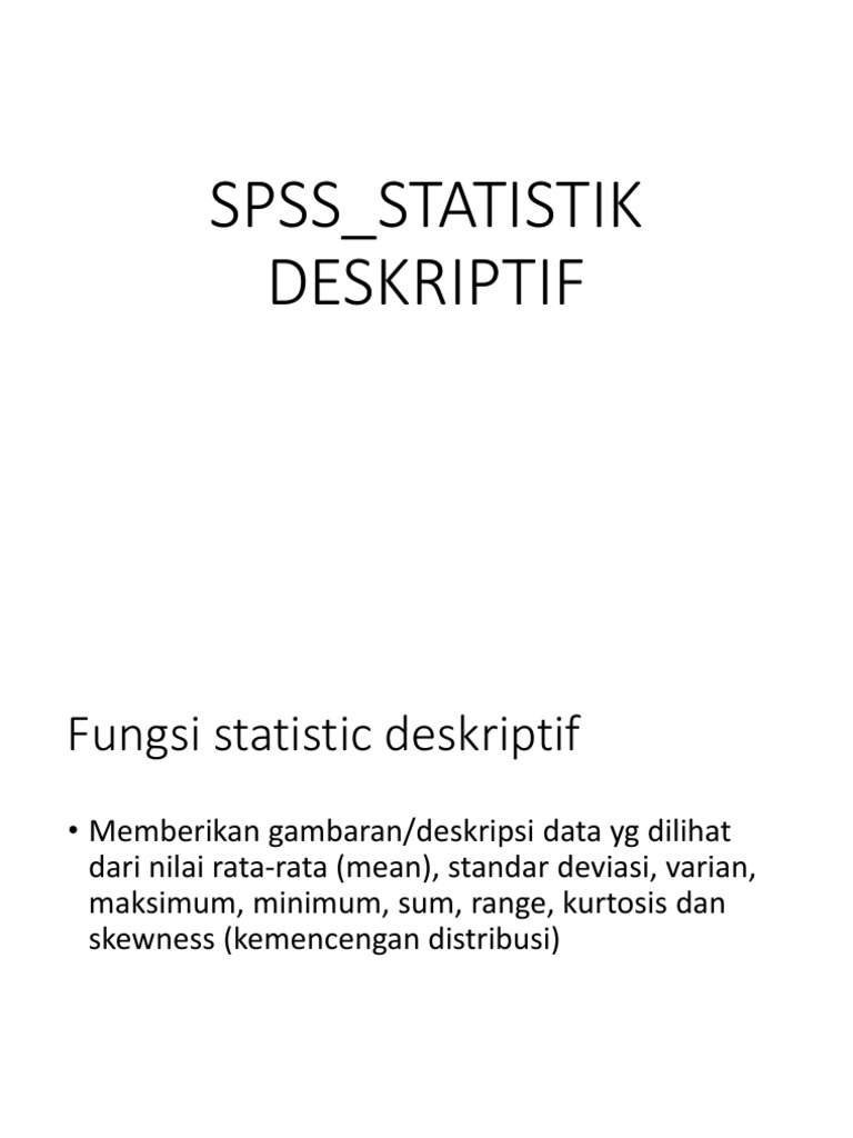 Analisis Deskriptif Data dengan SPSS | PDF