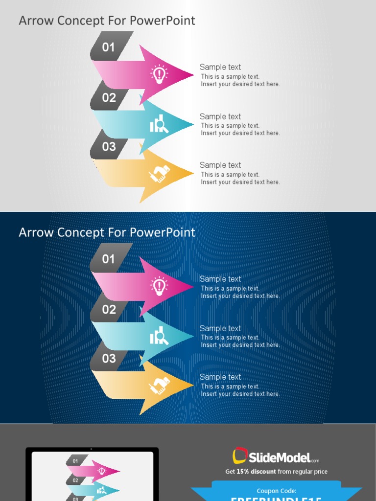 Arrow Concept For Powerpoint: Sample Text | PDF