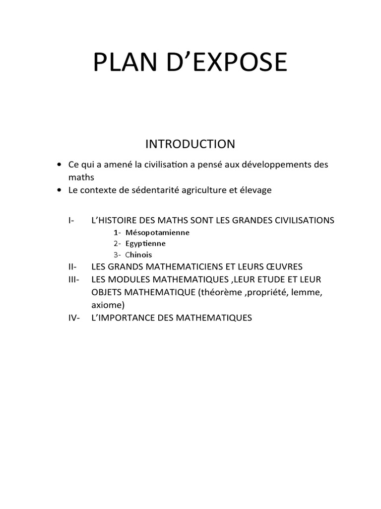 Plan Expose | PDF | Histoire