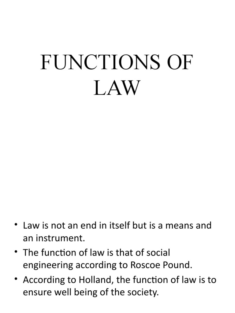 Functions of Law | PDF