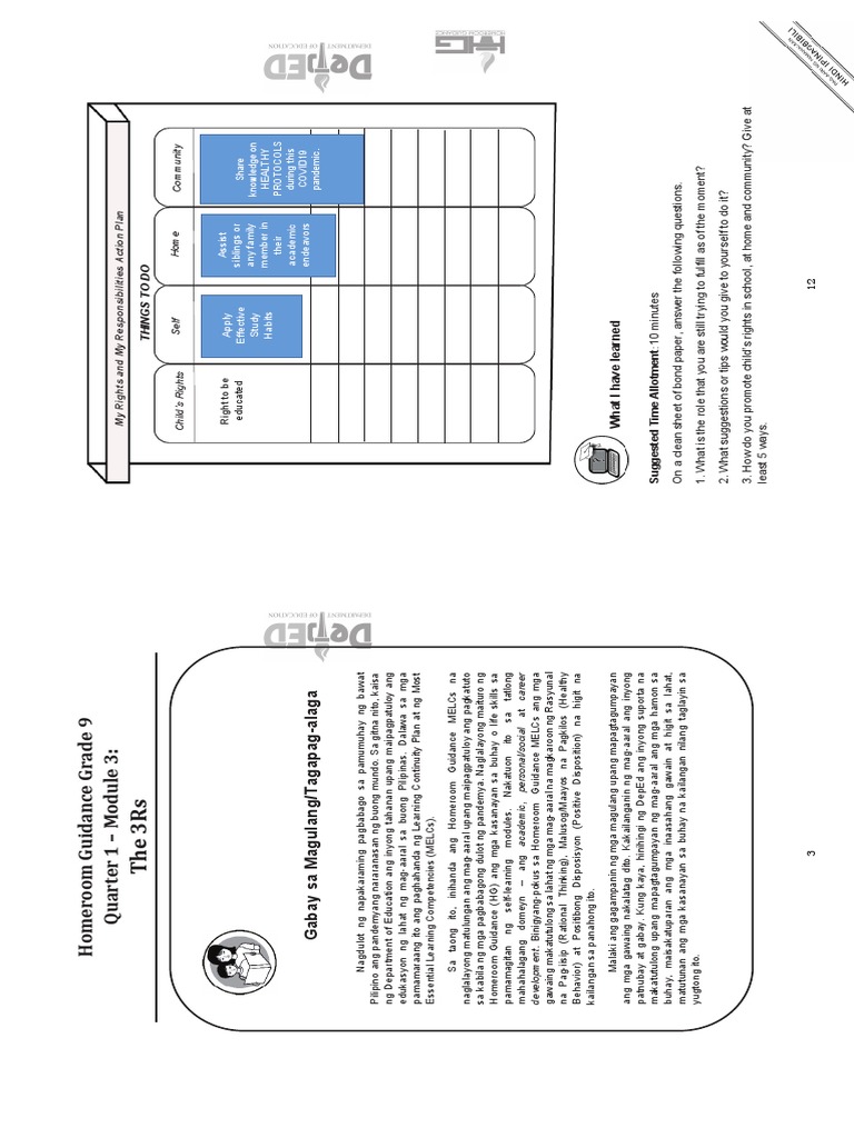 HG Grade 9 Quarter 1 Module 3 - Back | PDF
