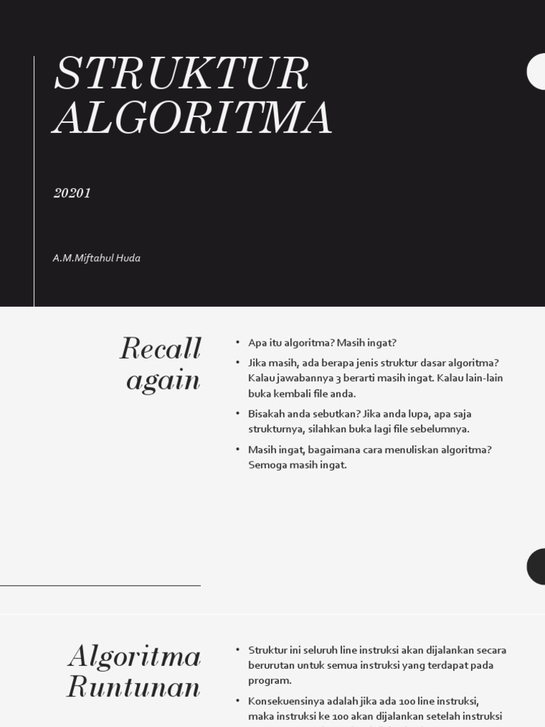 Struktur dan Jenis Algoritma Dasar | PDF