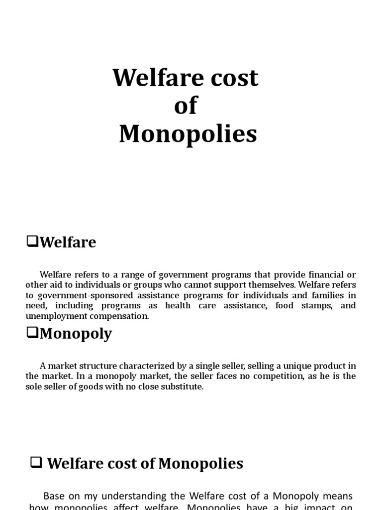 Impact of Monopolies on Welfare | PDF | Business