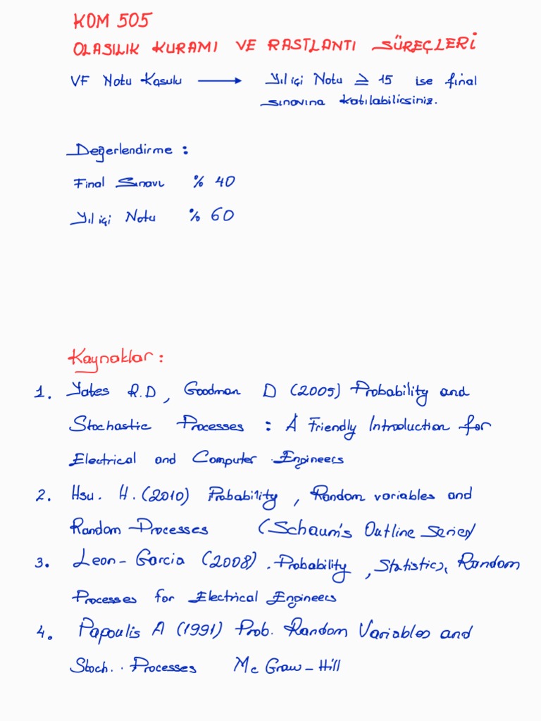 KOM505 Ders1 Ve Ders2 PDF | PDF