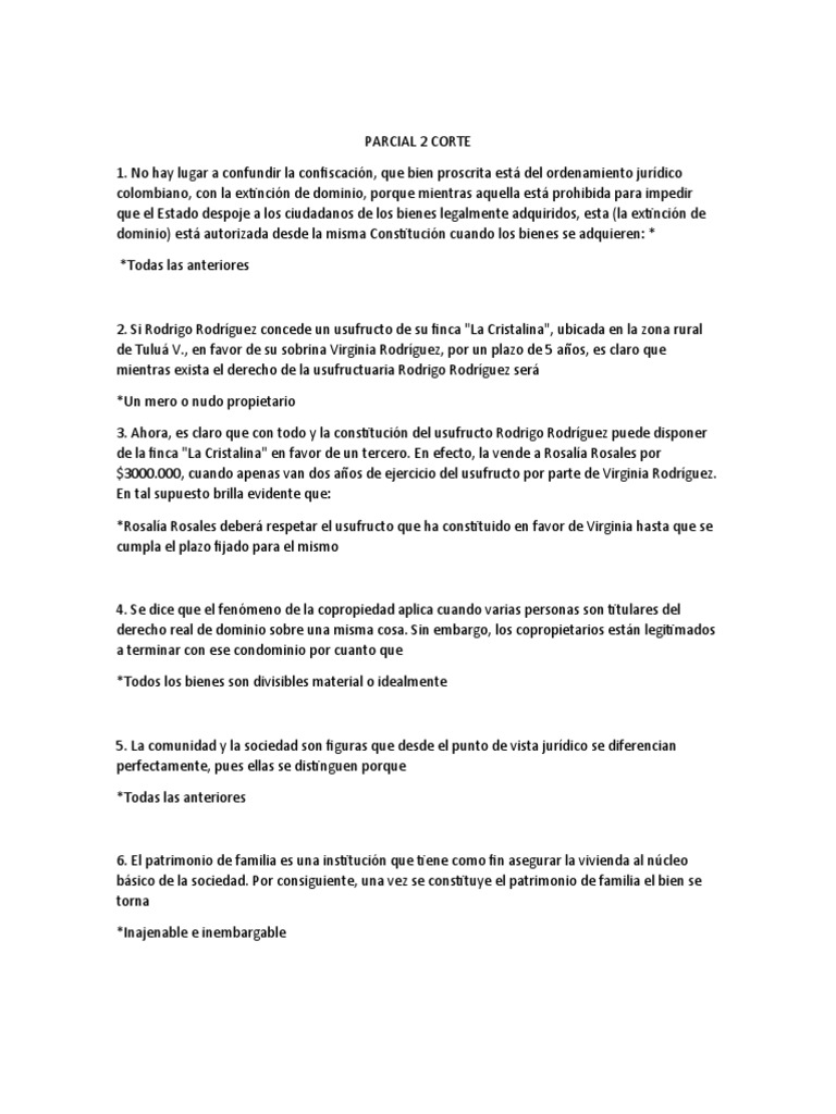 Recopilacion Parciales | PDF | Propiedad | Hipoteca Comercial