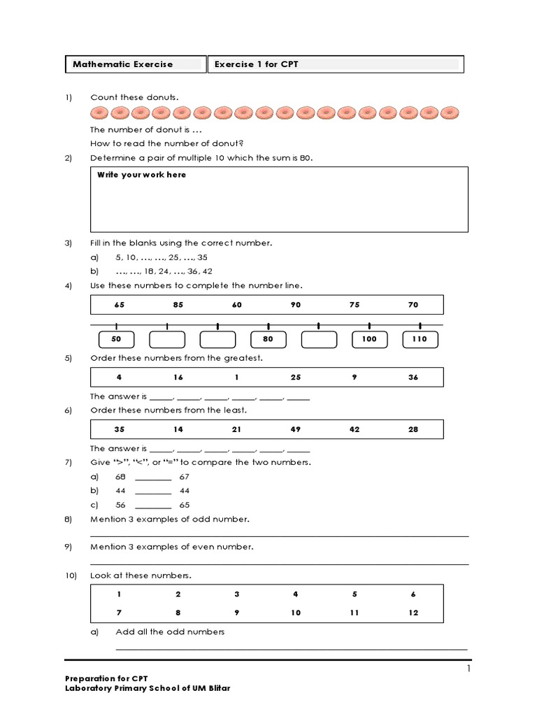CPT - Exercise - Third Grade | PDF | Teaching Mathematics