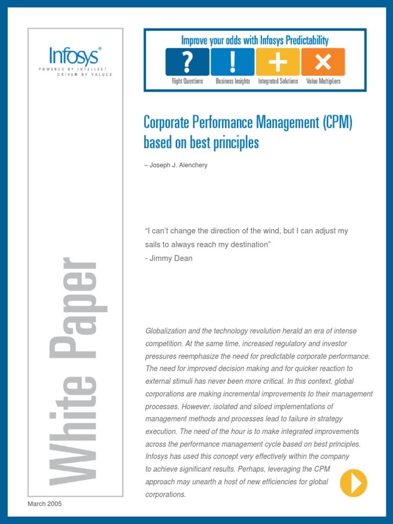 Corporate Performance Management (CPM) Based On Best Principles | PDF ...