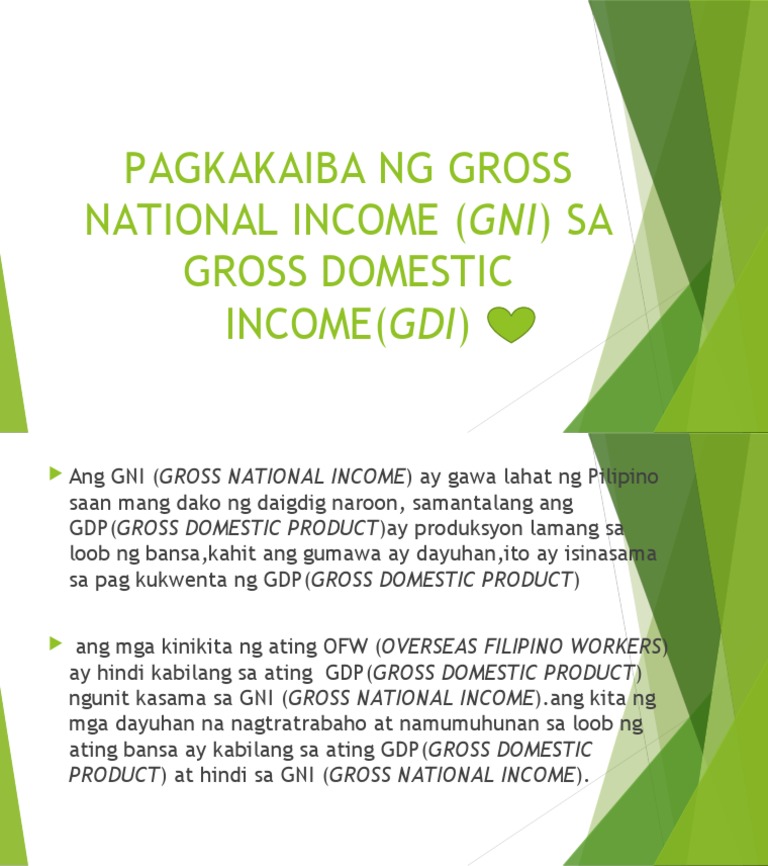 Pagkakaiba NG Gross National Income (Gni) | PDF