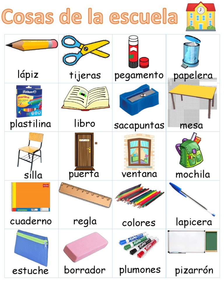 Objetos Comunes en la Escuela | PDF