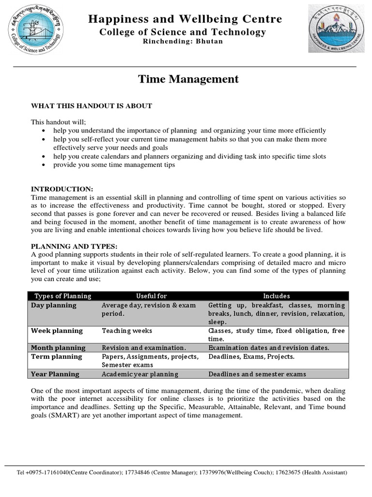 Time Management and Stress Tips for Students | PDF | Stress Management ...